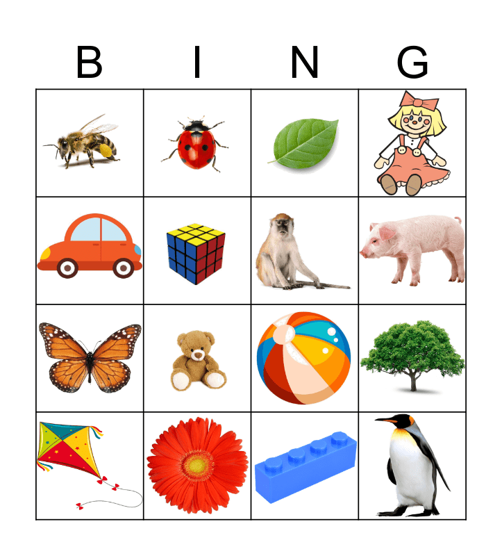 CVC words Bingo Card