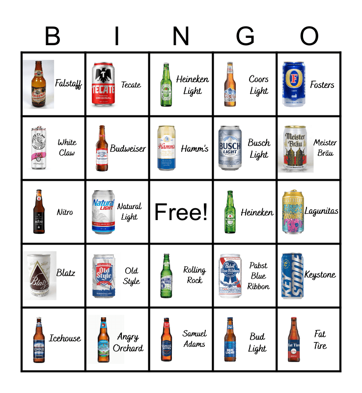 Beer Bingo Card