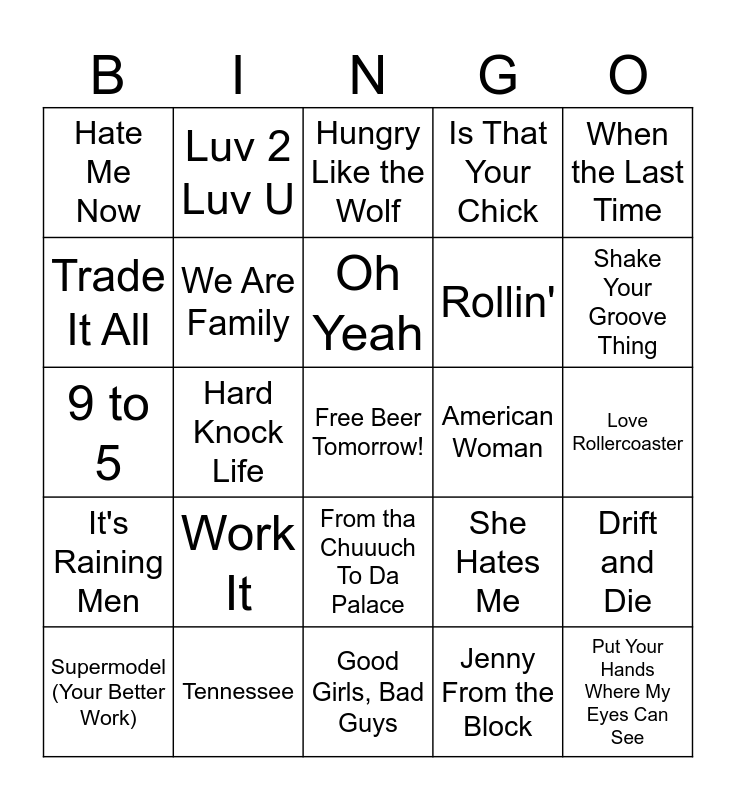 Mixed CD #5 Bingo Card
