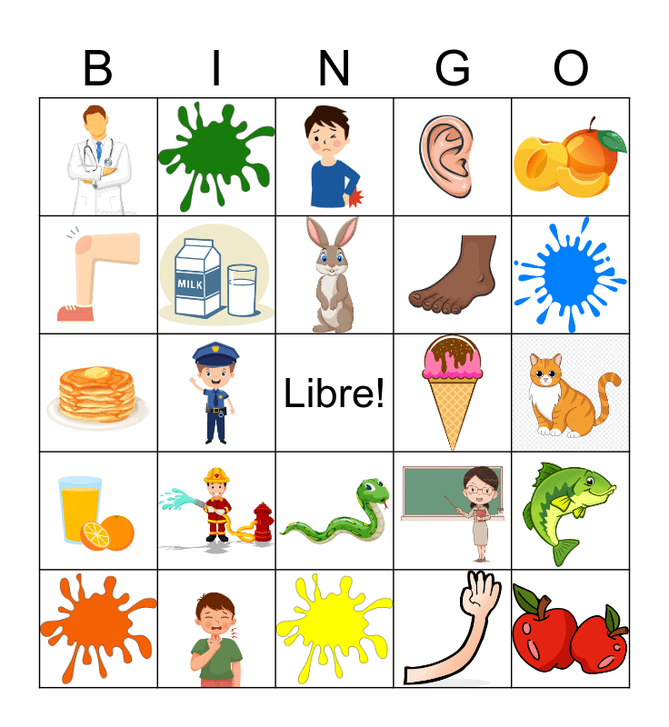 Bingo en Español! Bingo Card