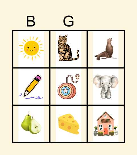 Palabras en español Bingo Card