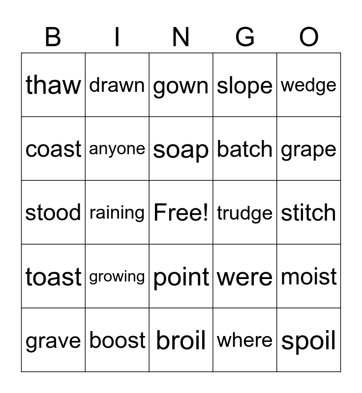 Sonday 1- Level 32 Bingo Card