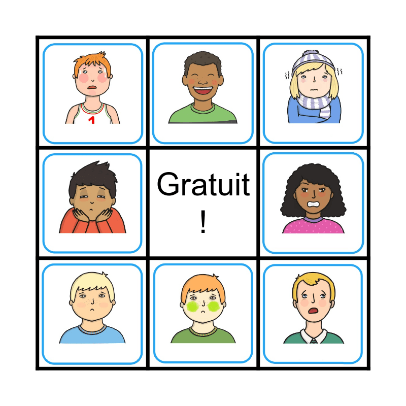 BINGO: Les émotions Bingo Card