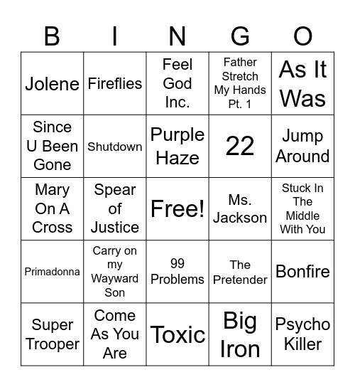 NIB/NAB Bingo Card