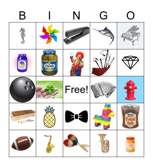 52 Bingo- Random images 1 Bingo Card