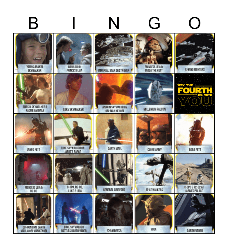 MAY THE FOURTH BE WITH YOU Bingo Card