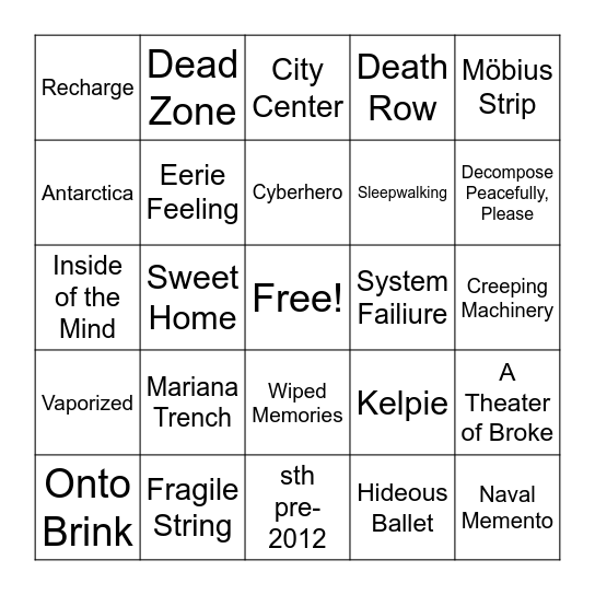 Diabarha set Bingo Card