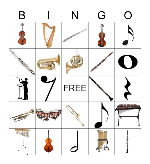 Musical BINGO Card