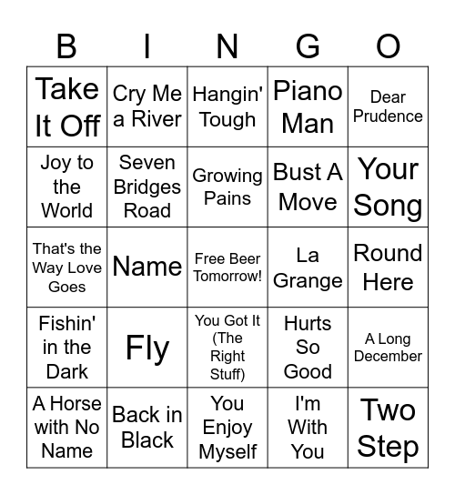 Mixed CD #6 Bingo Card