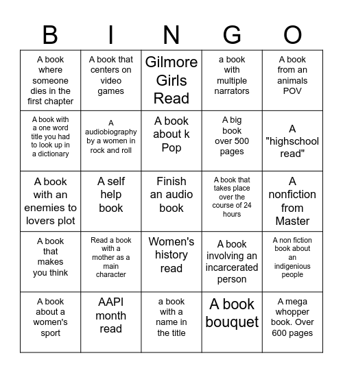 APRIL Reading Bing Bingo Card