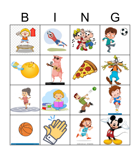 Activity Bingo Card
