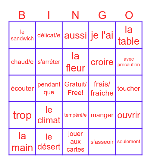 Camp Steam Chapitre 4 Bingo Card