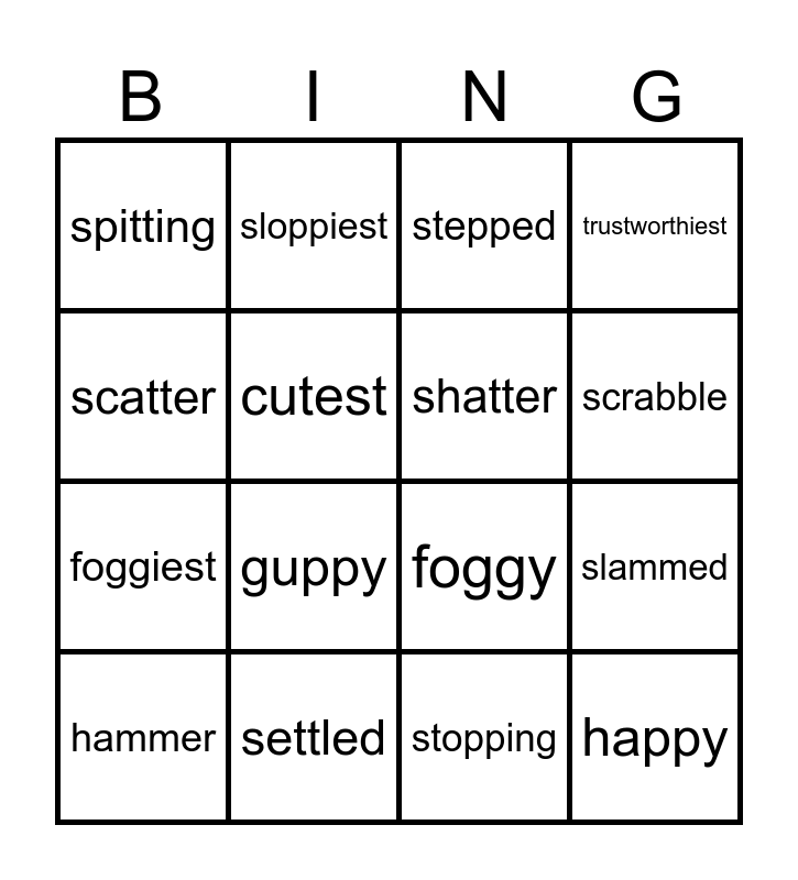 Rime Magic Bingo Card