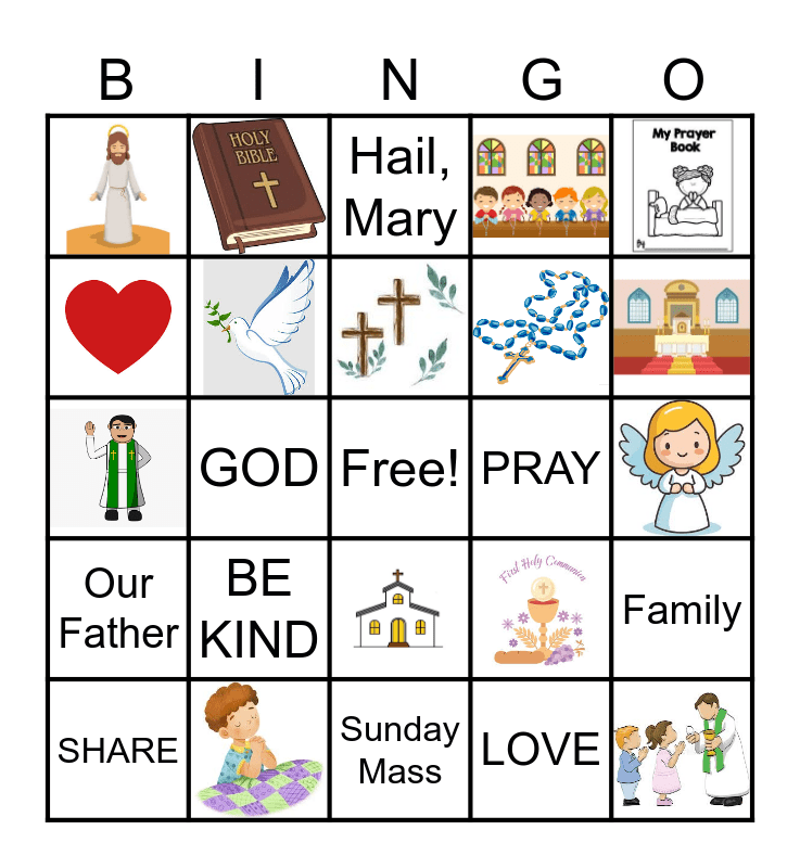 1st Grade Religion BINGO Card