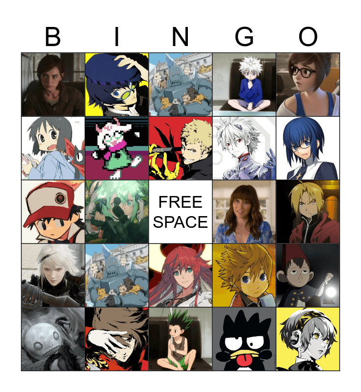 Favorite Character Bingo Card