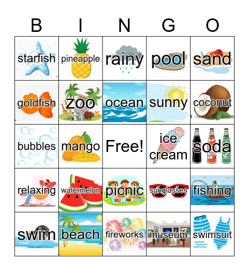 Summer Bingo Card