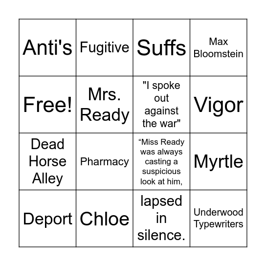 chapter 14 Bingo Card