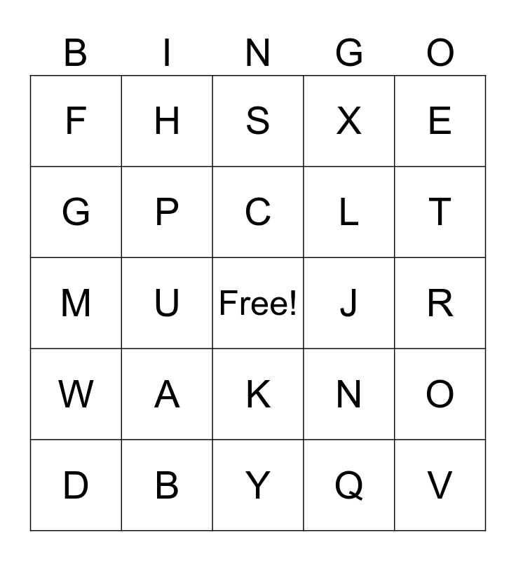 Coordinate Plane Bingo Card