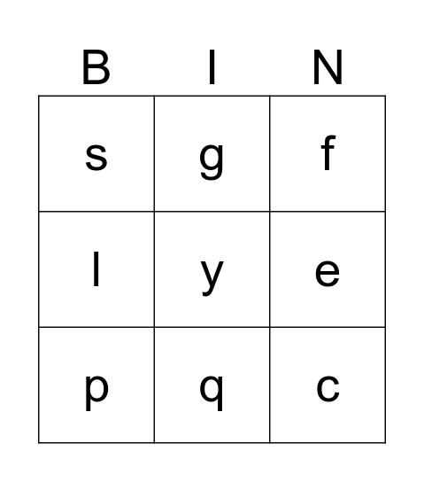 el alfabeto Bingo Card