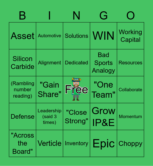 Town Hall Bingo Card