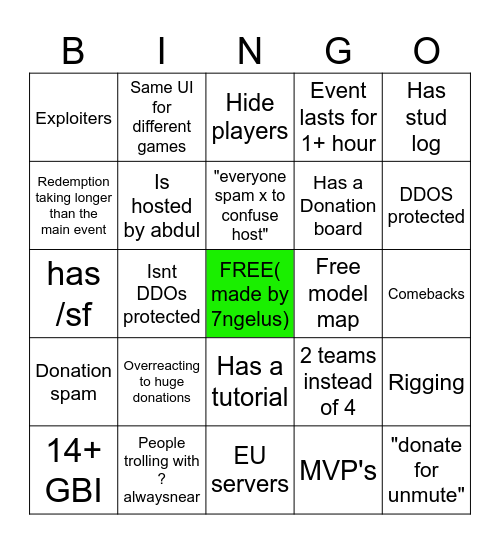 Sword Fight Teams ( 4 Teams ) Bingo Card