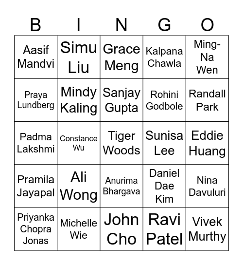 AAPI Month - Leaders Bingo Card
