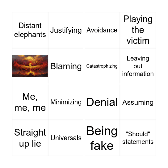 Thinking Errors Bingo Card