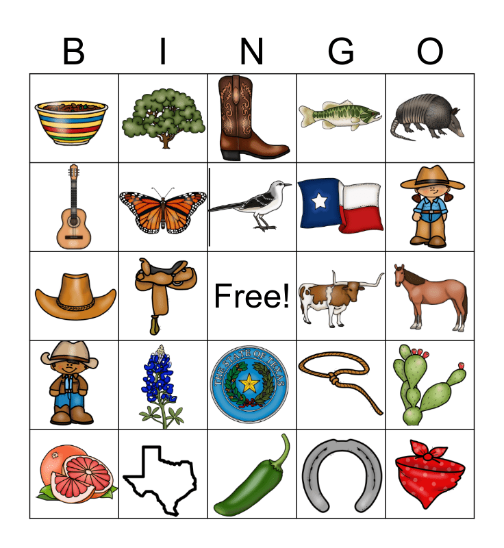 TEXAS Bingo Card