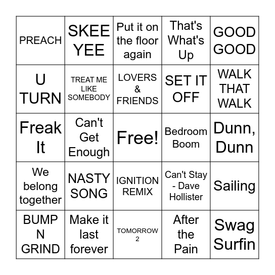 H&B R&B BINGO ROUND 4 Bingo Card