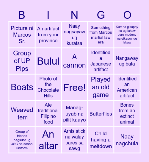 GaBIINGO sa Kabilin: Beloved Bisaya Edition Bingo Card
