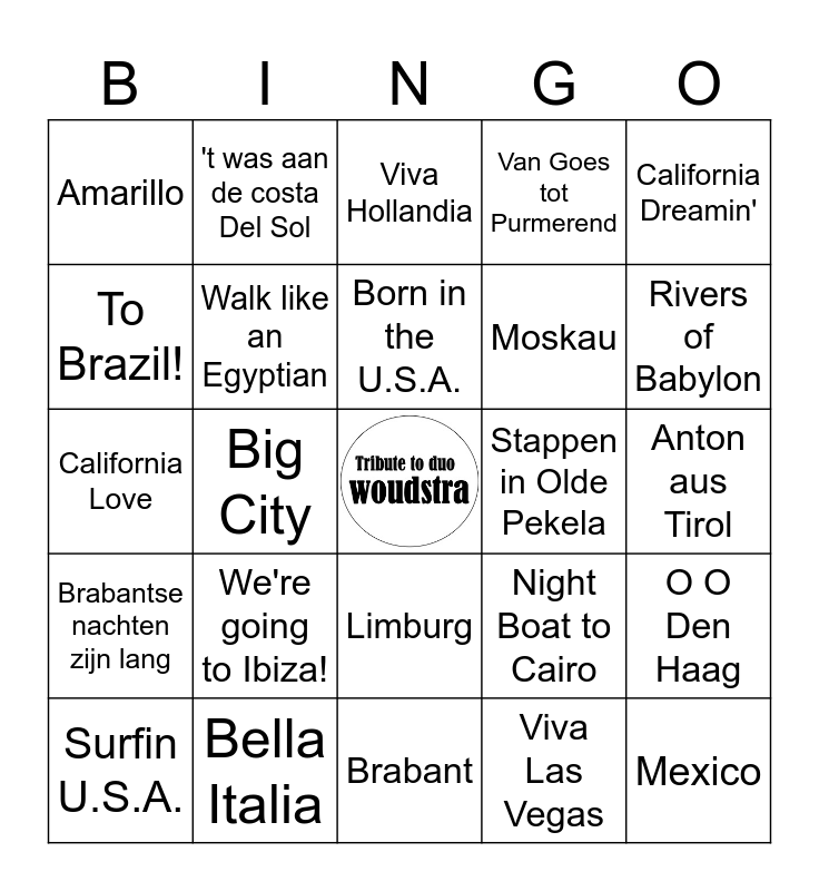 Landenbingo Duo Woudstra Bingo Card