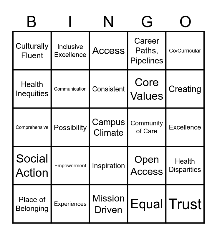Marcomm DEI Review Bingo Card