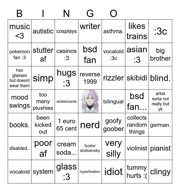 SAM BINGO!!! Bingo Card