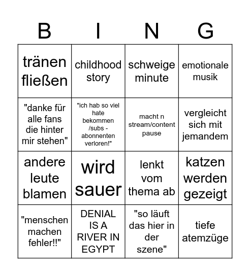 anni the duck statement Bingo Card