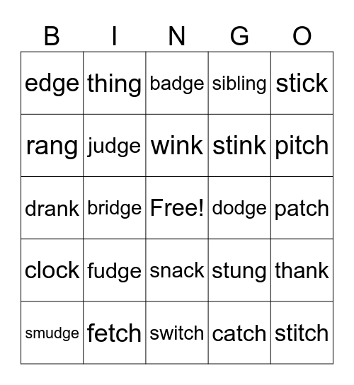 Spelling Rules Review 1-1-1 Bingo Card