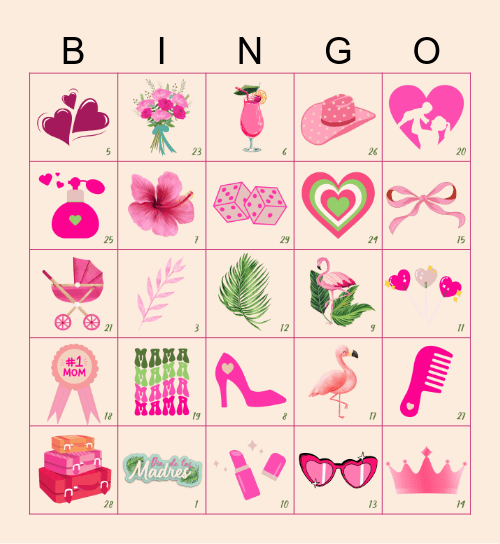 Día de las Madres Bingo Card
