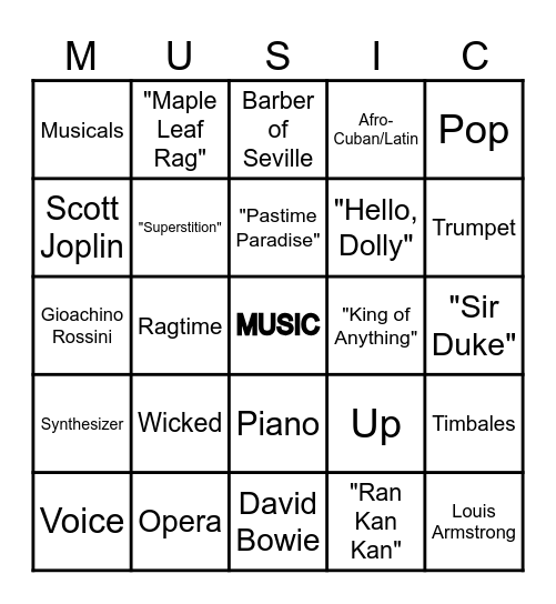 Composers of the Month '23-'24 Bingo Card