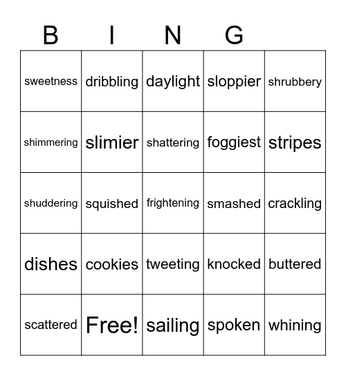 3rd Grade Bingo Card