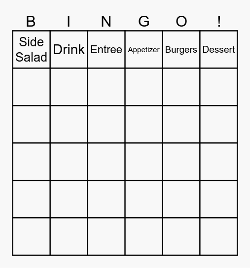 Fat Willy's Summer Bingo Card