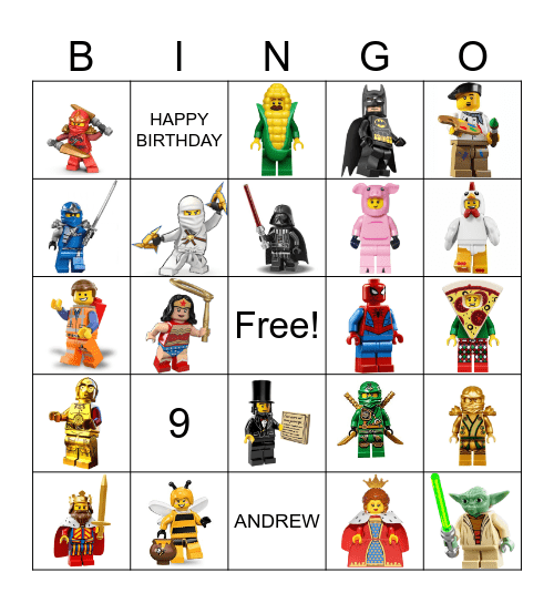 LEGO Minifigure BINGO Card