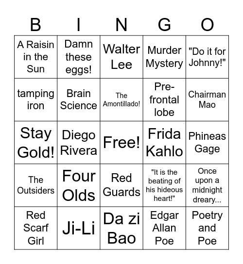 ELA BINGO Card