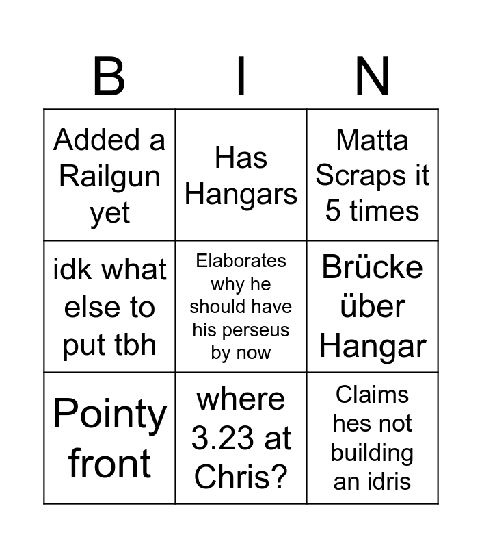 Matta Builds an Idris Bingo Card