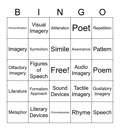 LET S PLAY BINGO CLASS Bingo Card