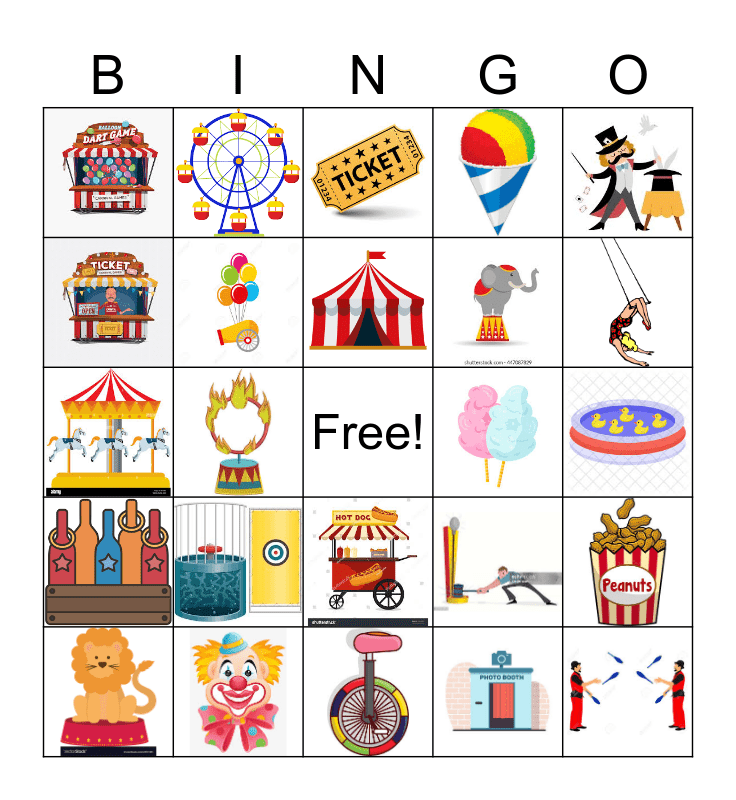 Carnival Bingo Card