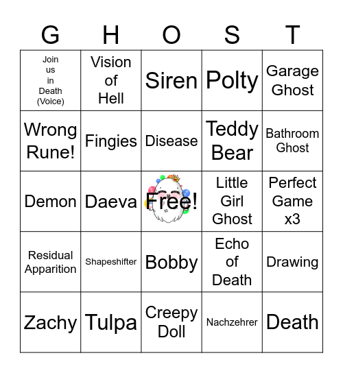 Ghost Bingo! Bingo Card