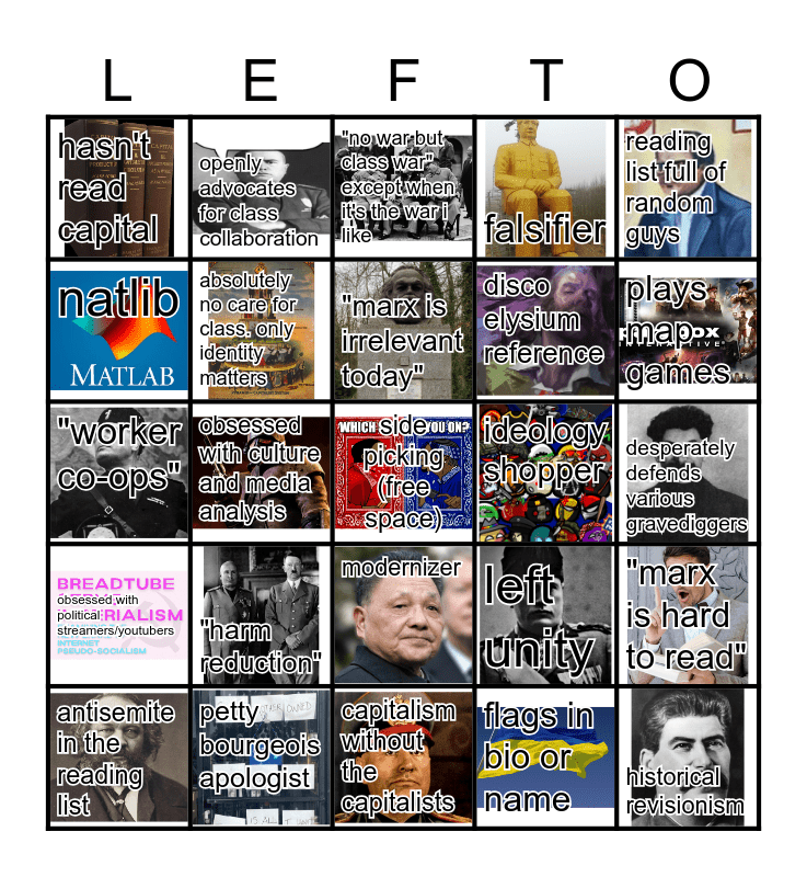 leftoid bingo Card