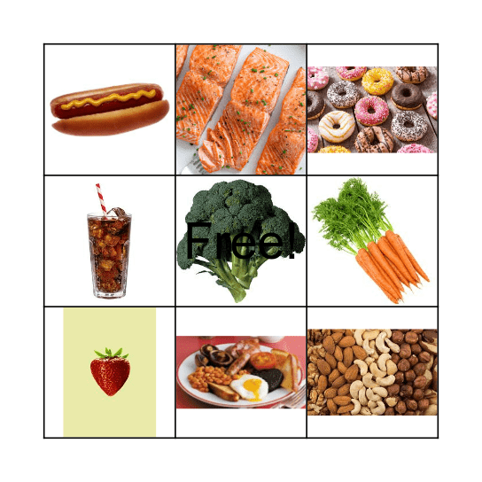 Healthy or unhealthy Bingo Card
