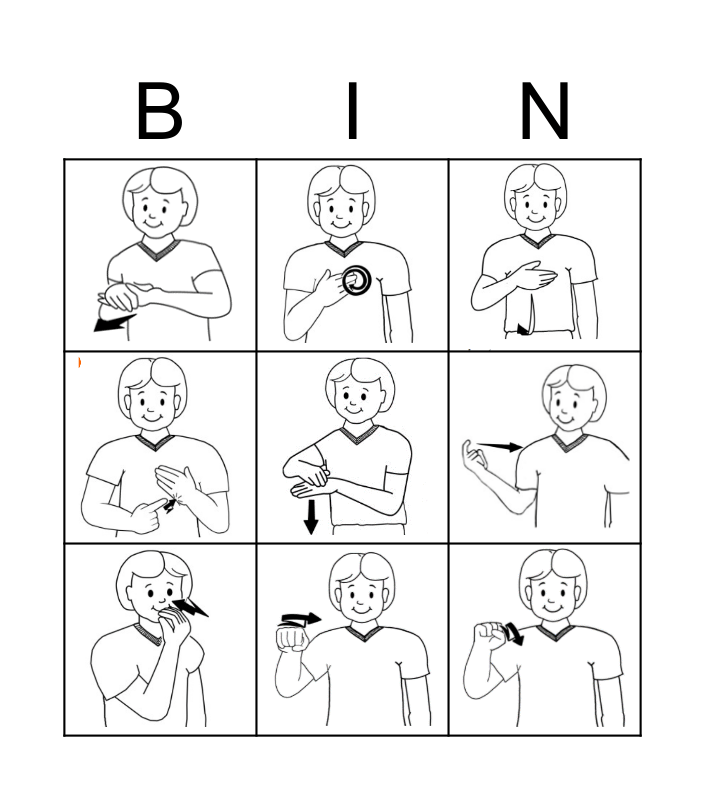 Auslan Bingo Card