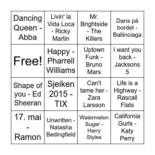 17. mai Bingo Card