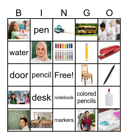 Unit 1 Vocabulary ESL Bingo Card